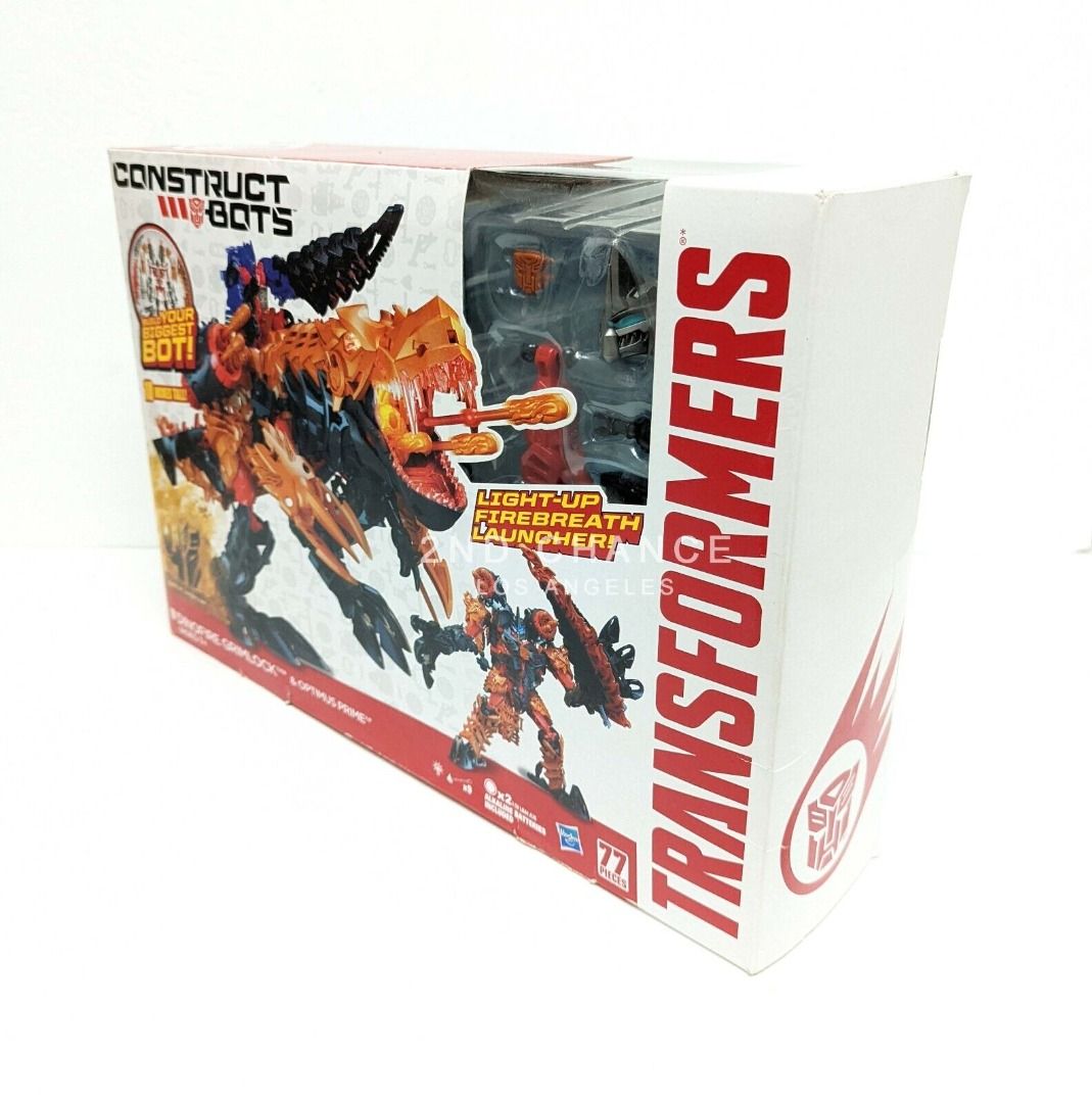 Hasbro Transformers Construct-Bots Dinofire Grimlock & Optimus Prime ...