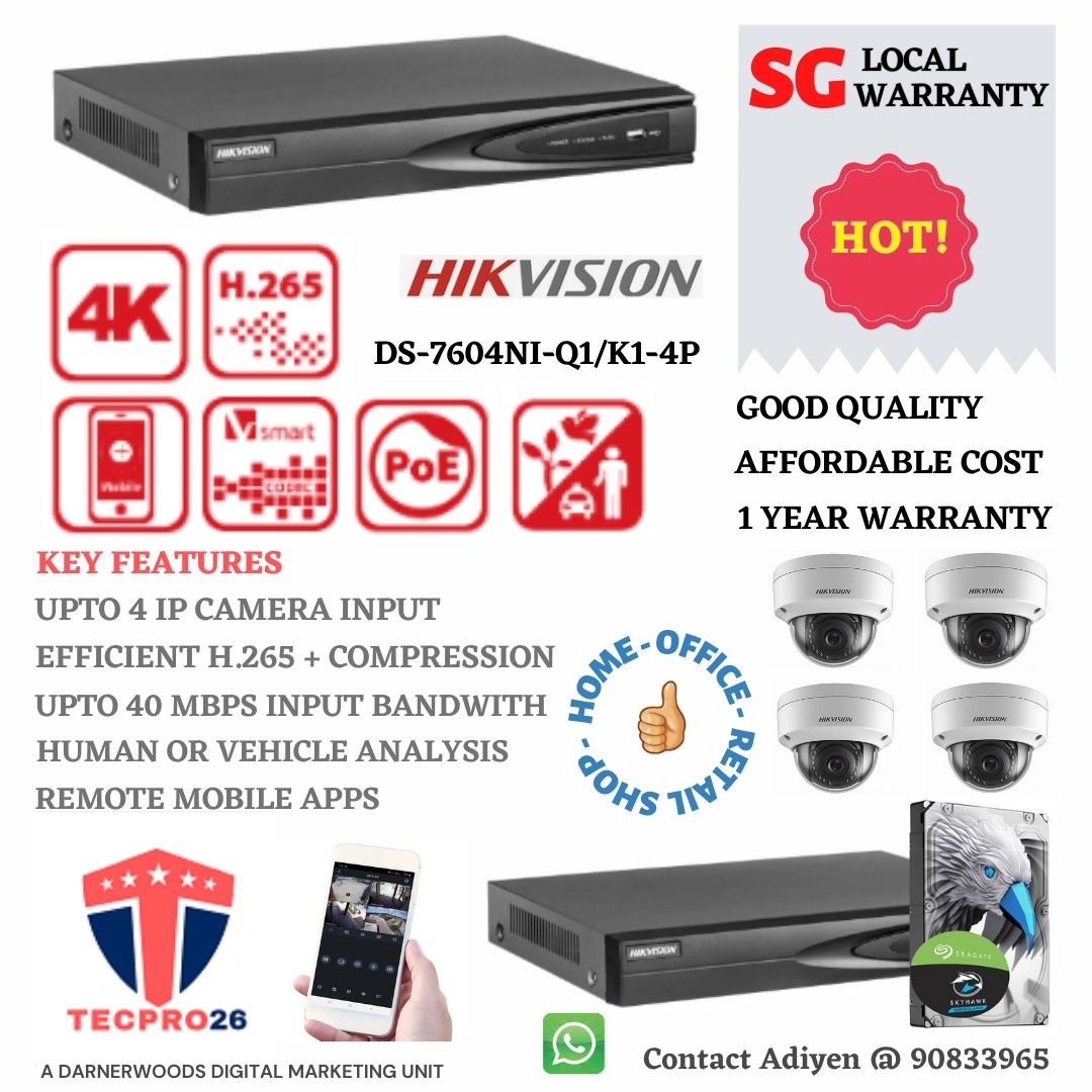 HIKVISION FULL HD IP CCTV WITH BUILT-IN MIC INSTALLATION PACKAGE ...
