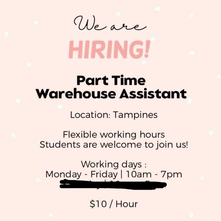 Hiring Warehouse Assistant (Tampines), Jobs, Warehouse & Logistics on ...