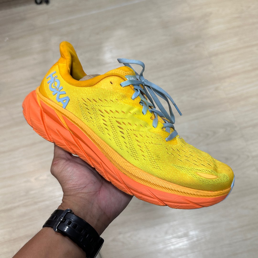 Hoka One One Clifton 8 Radiant Yellow, Men's Fashion, Footwear ...