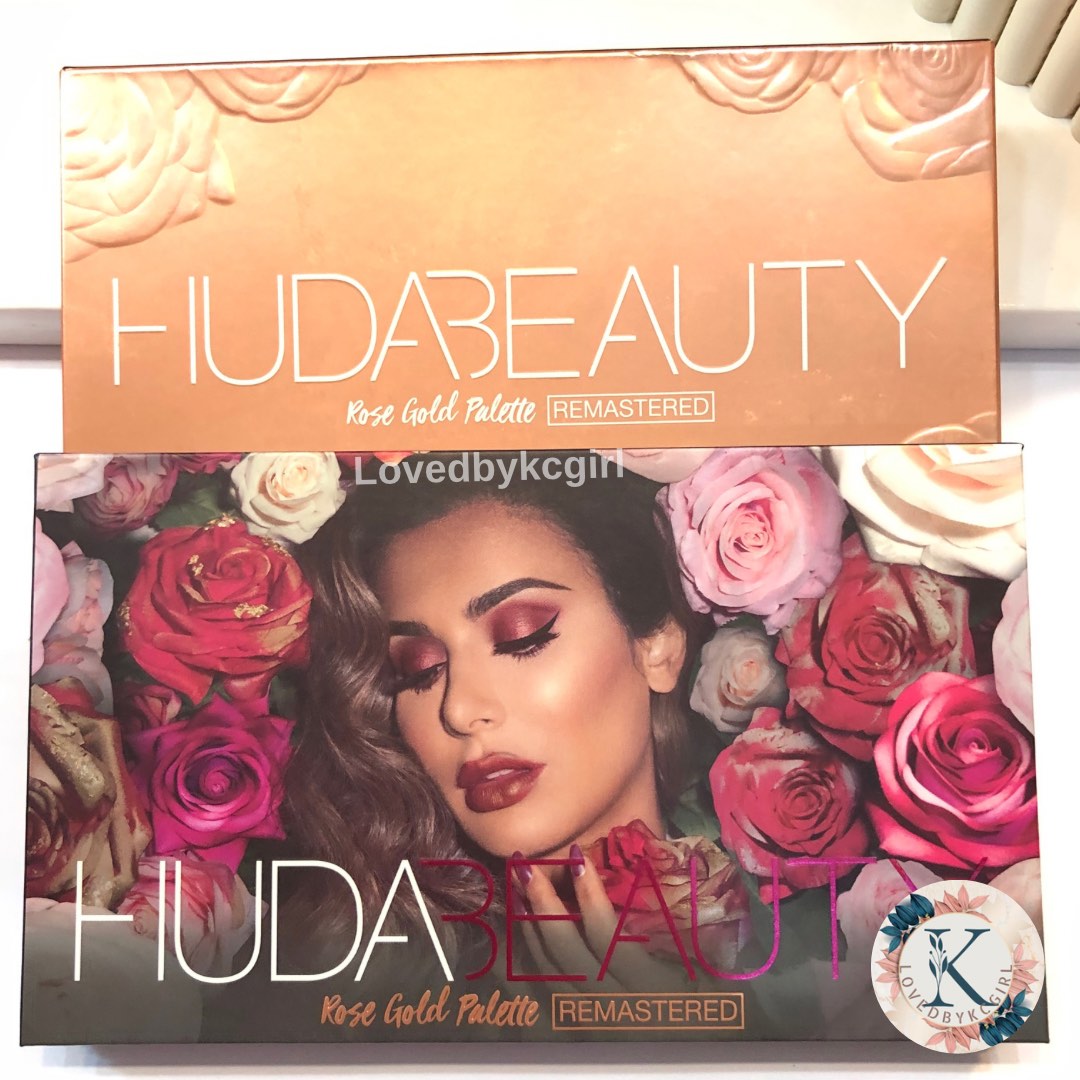 Huda Beauty Rosegold palette “Remastered” (FULLSIZE W BOX), Beauty ...