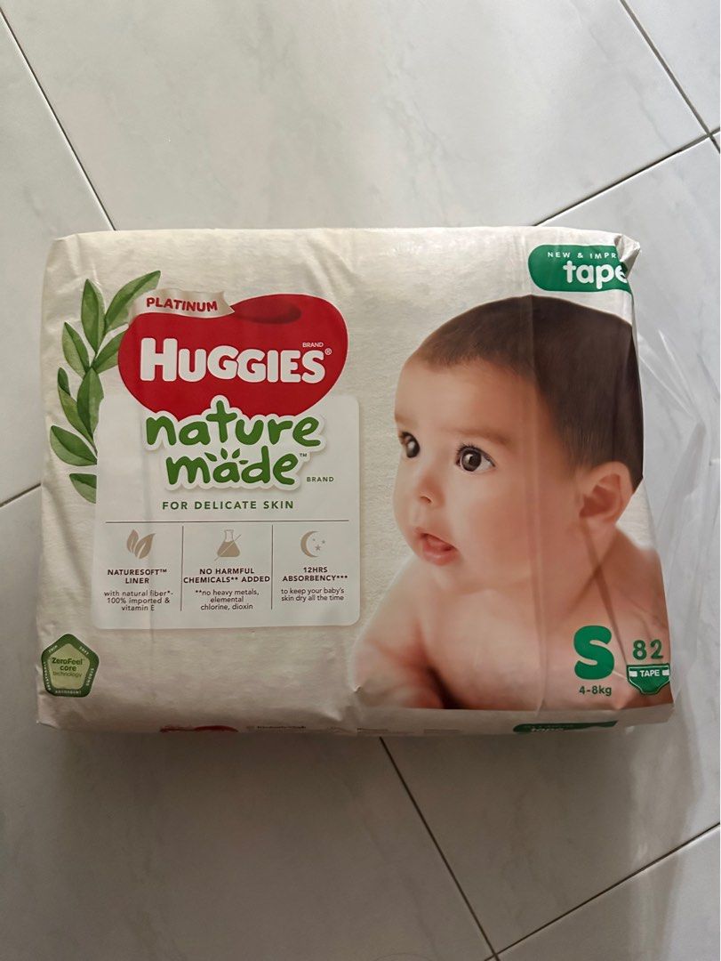 Huggies Nature Made S Tape Diaper, Babies & Kids, Bathing & Changing ...