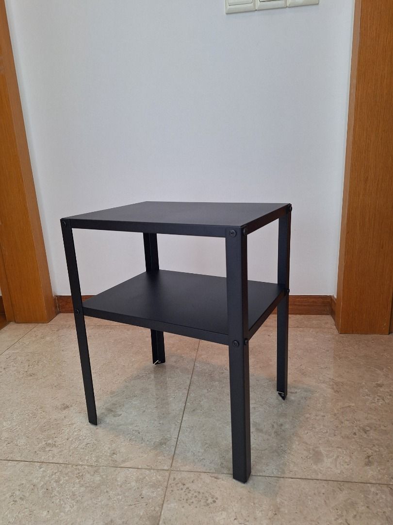 IKEA_KNARREVIK Bedside table, black, 37x28 cm, Furniture & Home Living ...
