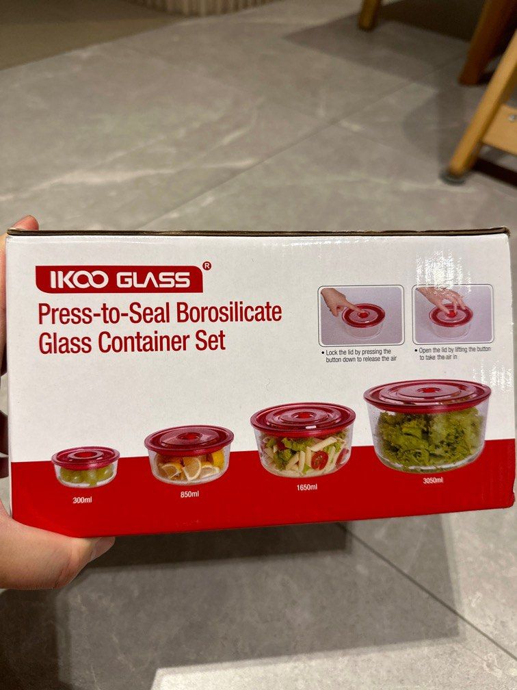 Ikoo Glass Container Set, Furniture & Home Living, Kitchenware ...