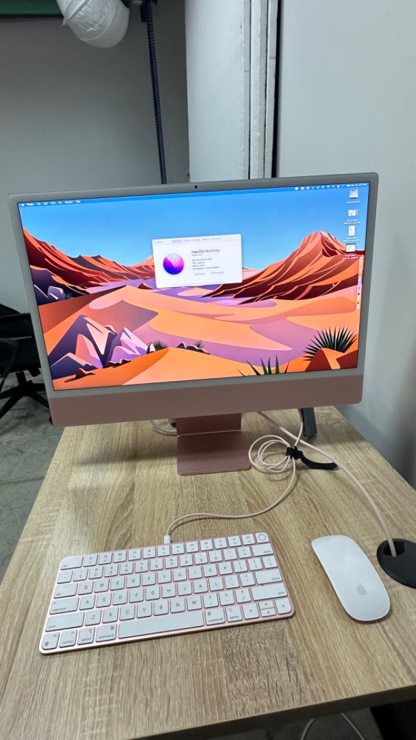 iMac M1 24-inch Red/Pink with Magic Keyboard with Magic ID and Magic Mouse, Computers & Tech ...