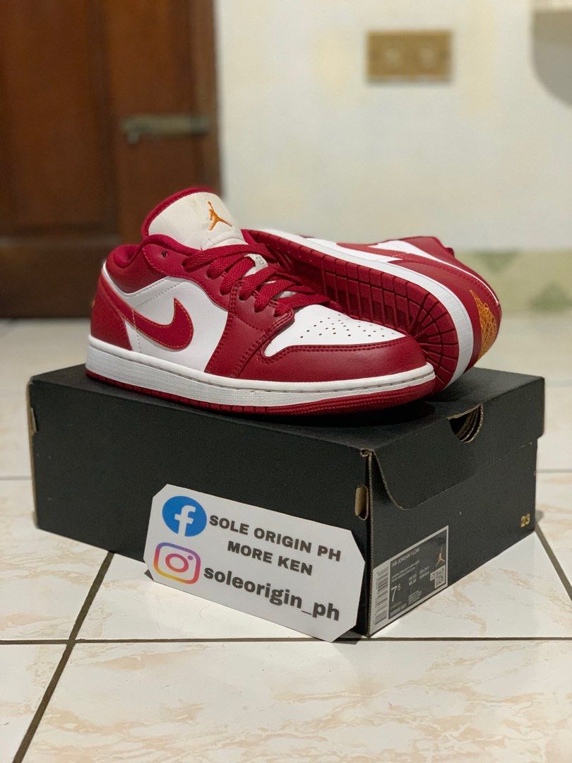 Jordan 1 Low Cardinal Red, Men's Fashion, Footwear, Sneakers on Carousell