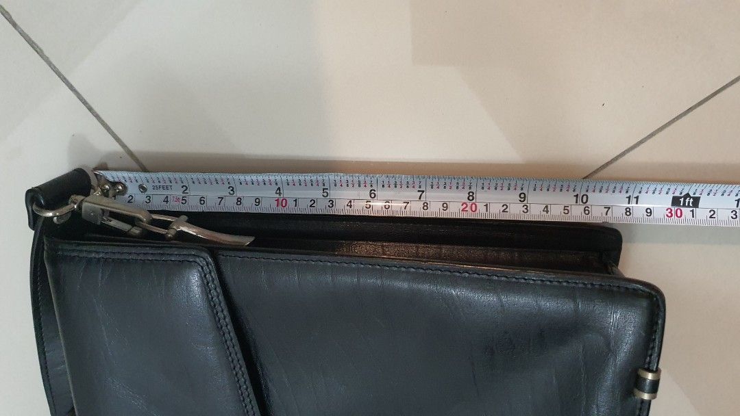 Kaufmann Genuine leather black laptop bag flip briefcase with lock ...