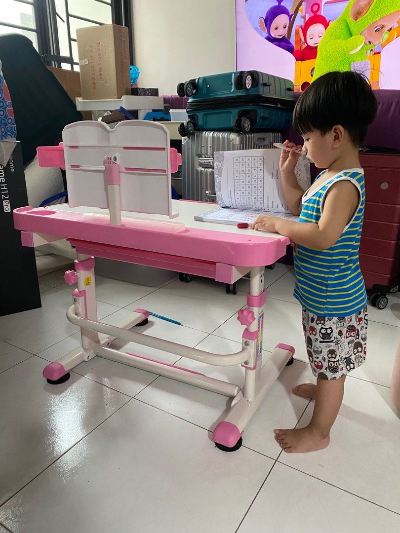 Kids Study Table Adjustable Heights vertical & tilted degree angle with ...