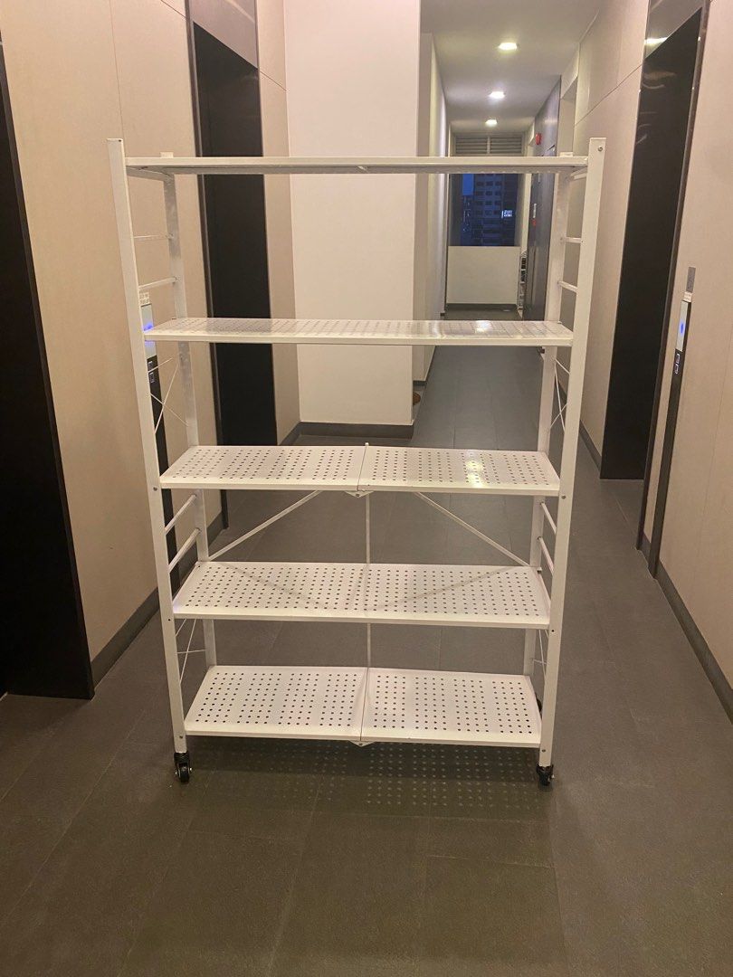 KS02-100cm/71cm length Foldable kitchen storage rack 5 foldable storage ...