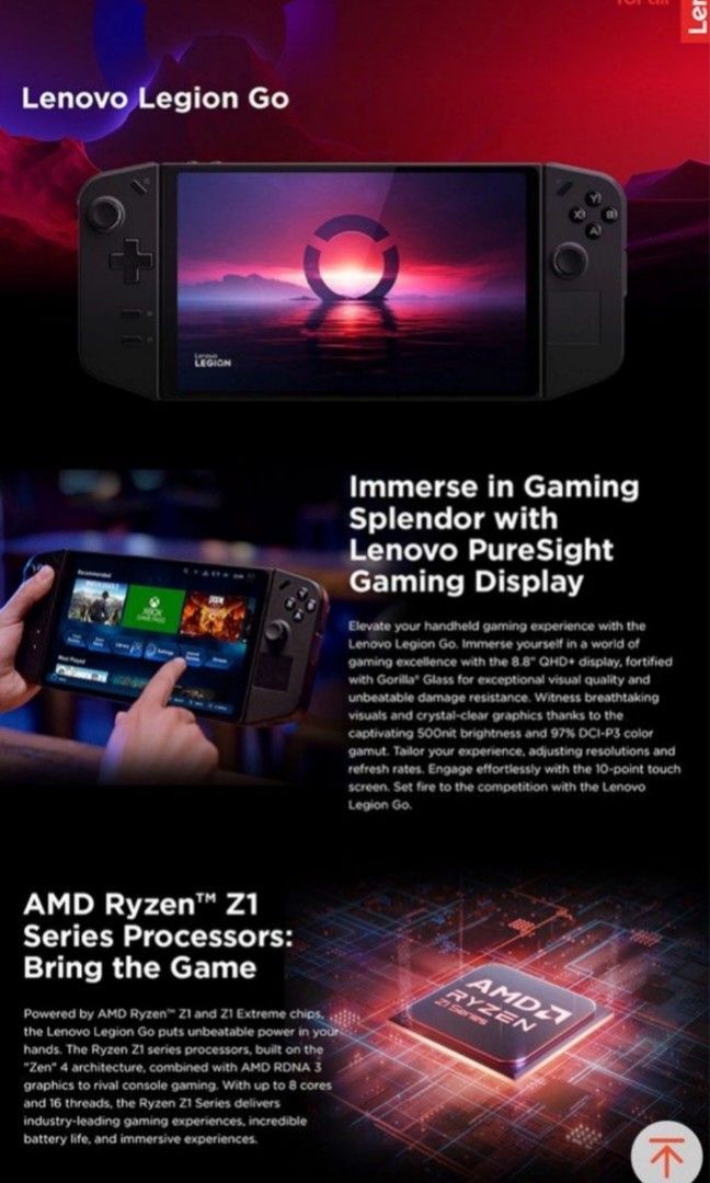 Legion Go Z1 Extreme 512GB SSD, Video Gaming, Video Game Consoles ...