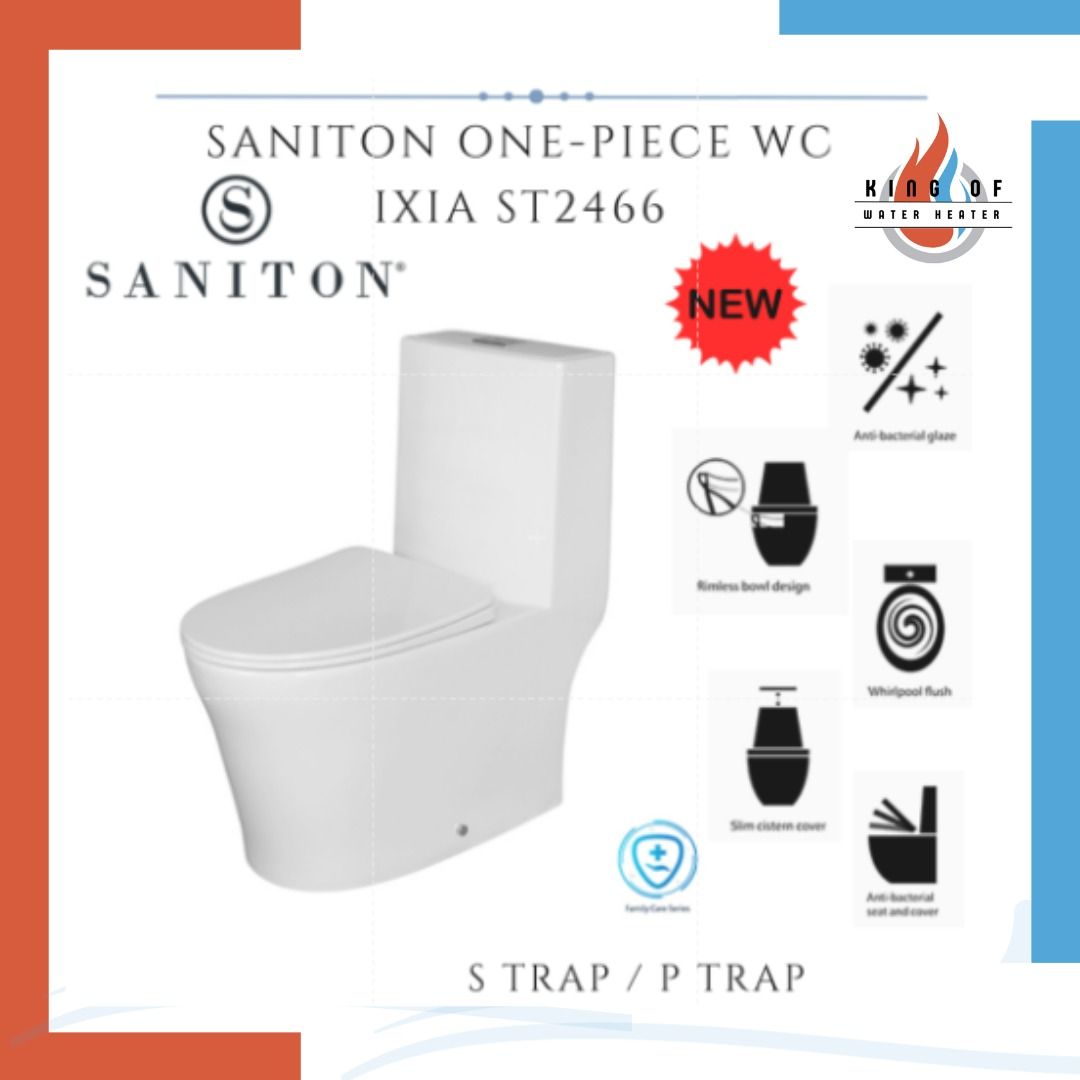 Saniton Two piece Toilet Bowl ( S Trap / P Trap) ST2488 | ST2457 Toilet ...