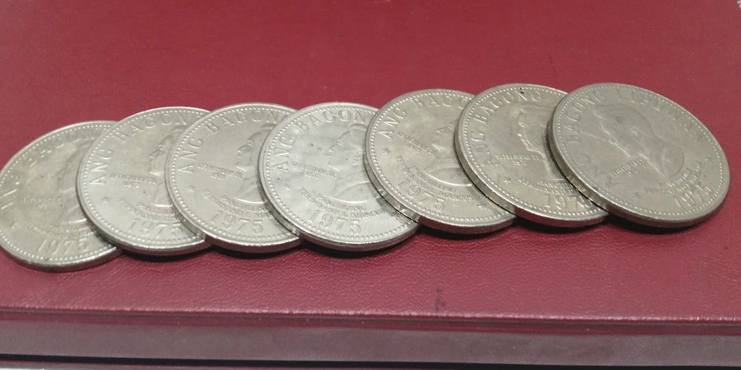 Lot of 7 pcs. Vintage 5 Peso Philippine Coin Collectible MARCOS Limang ...