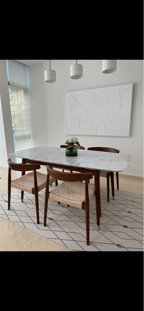 Marble Dining Table and Dining Chairs - Castlery, Furniture & Home ...