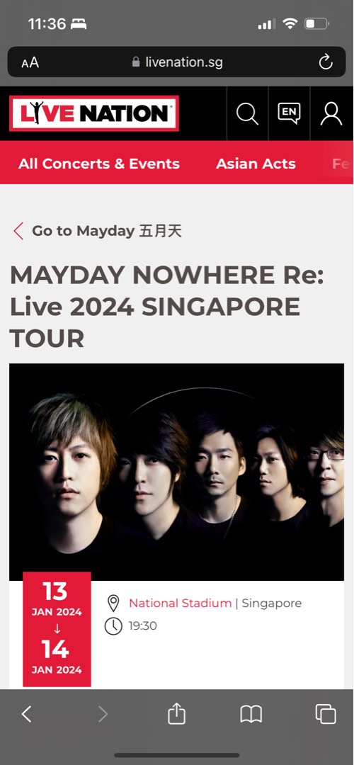 Mayday concert ticket Cat 1, Tickets & Vouchers, Event Tickets on Carousell