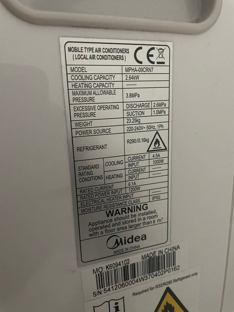 Midea Portable A/C, TV & Home Appliances, Air Conditioners & Heating on ...