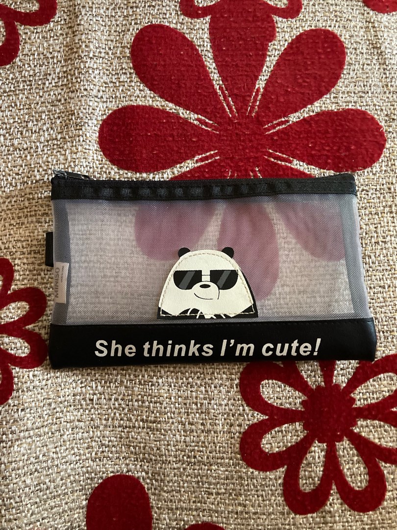 Miniso pencil case we bare bears (panda), Women's Fashion, Bags ...