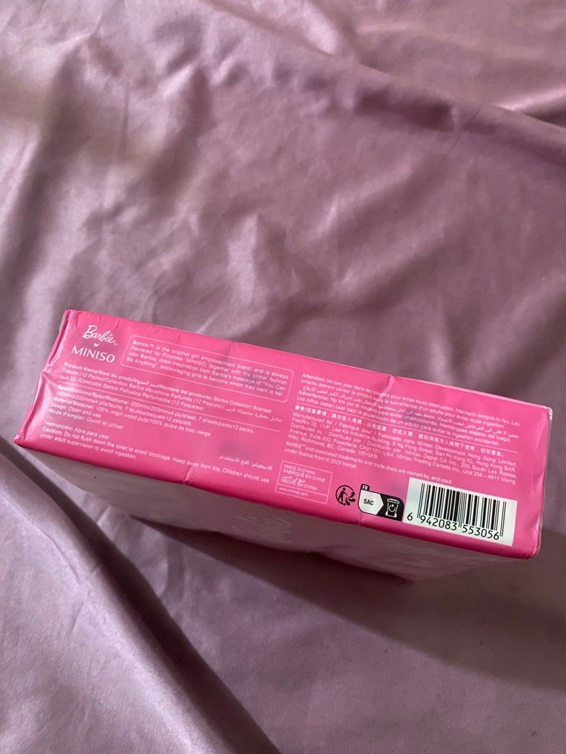 Miniso x Barbie Scented Tissues, Beauty & Personal Care, Sanitary ...