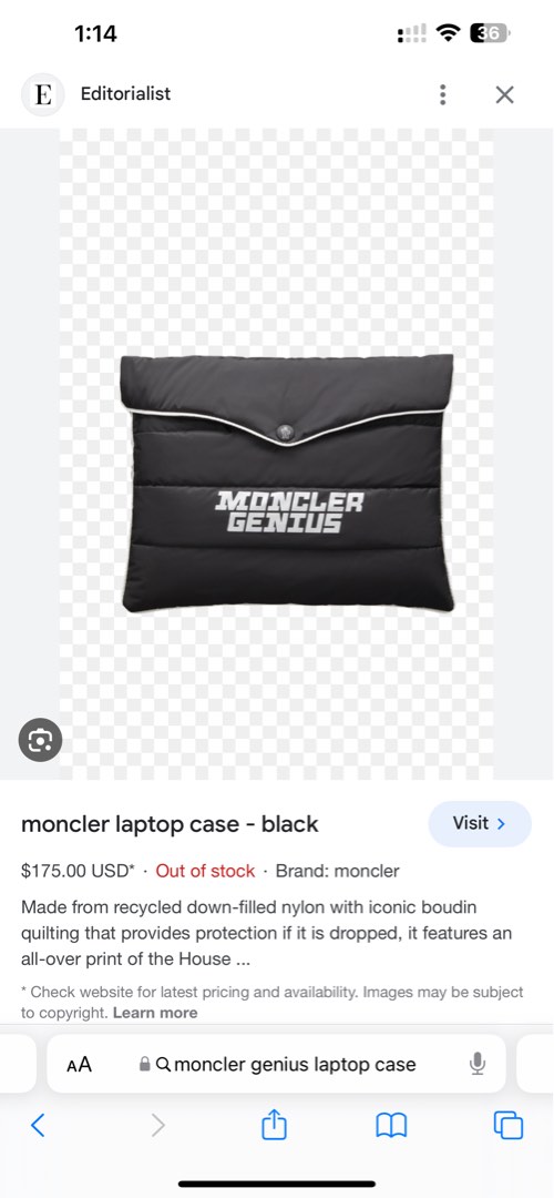 moncler puffer laptop case, Computers & Tech, Parts & Accessories ...