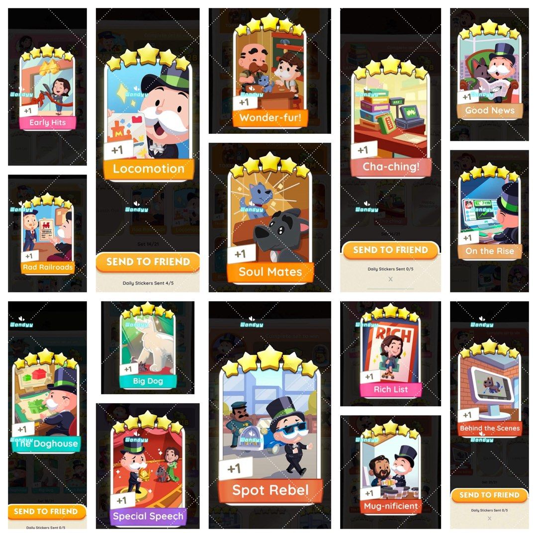 MONOPOLY GO 5 Stars Sticker Spot Rebel ($11)/ Rad Railroads/ Locomotion ...