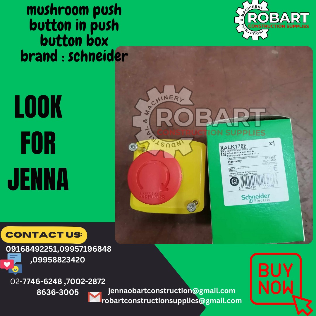 mushroom push button in push button box brand : schneider model ...