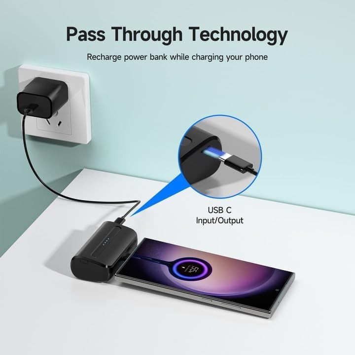 NEWDERY USB C / Lightning Portable Charger 6600mAh,Small Power Bank ...