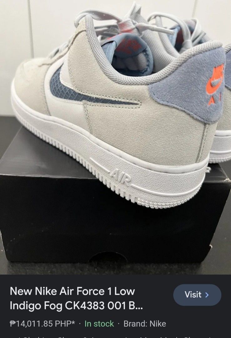 NIKE AIR FORCE 1 INDIGO FOG SHOES, Men's Fashion, Footwear, Sneakers on ...