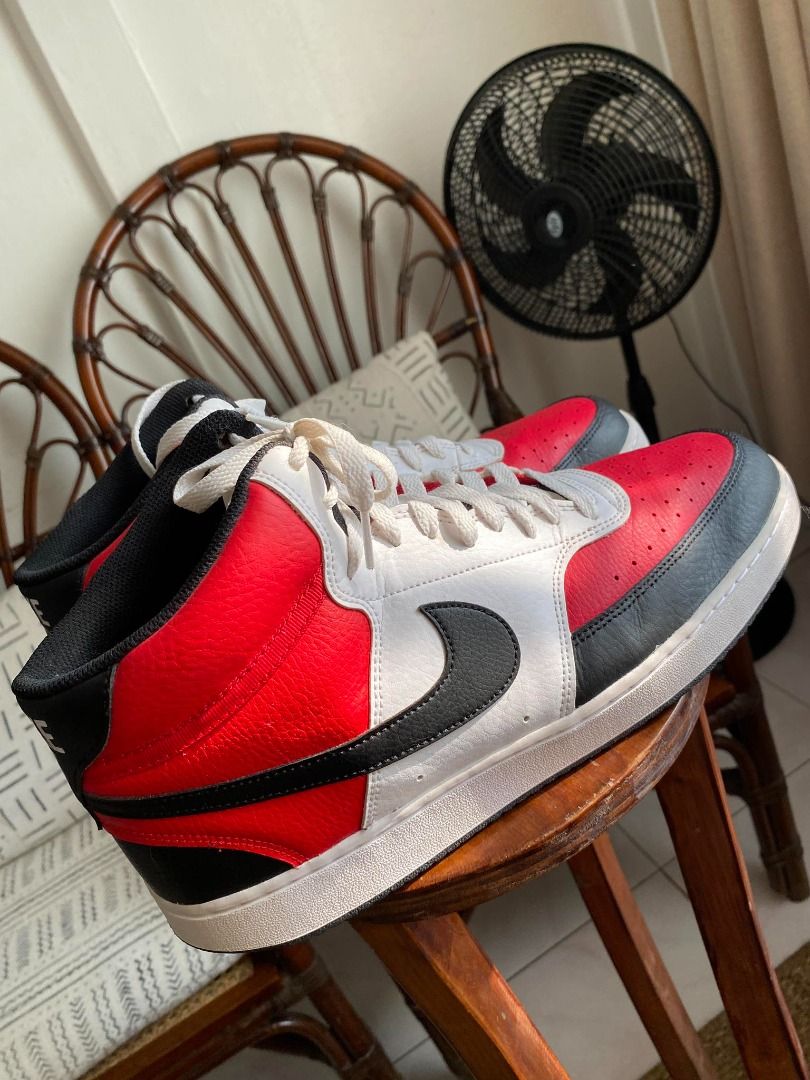 Nike Court Vision Mid White Red Black (CHICAGO NBA COLORWAY), Men's ...