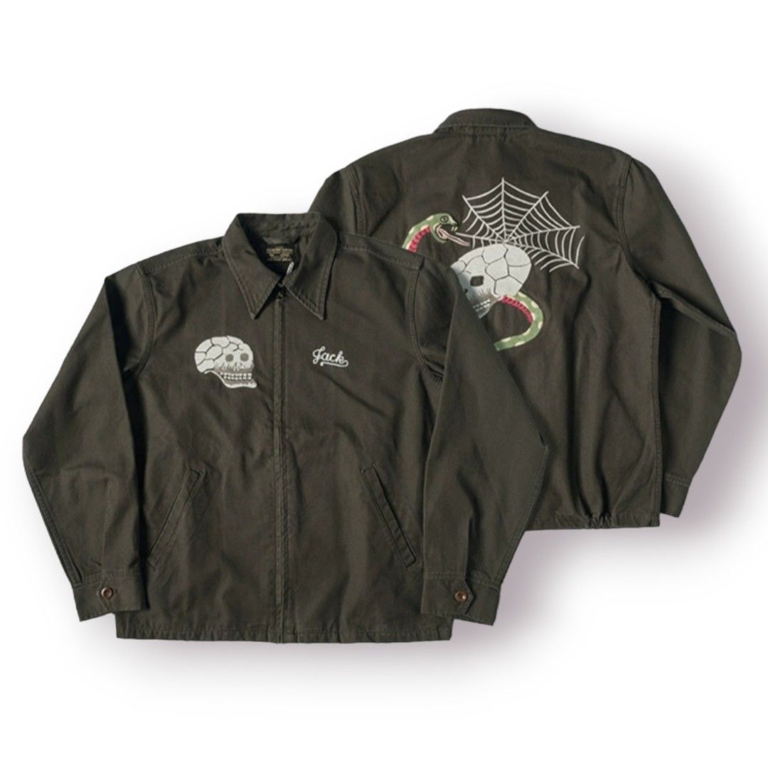 Non Stock 11oz Skull & Snake Souvenier Jacket, Men's Fashion, Coats ...