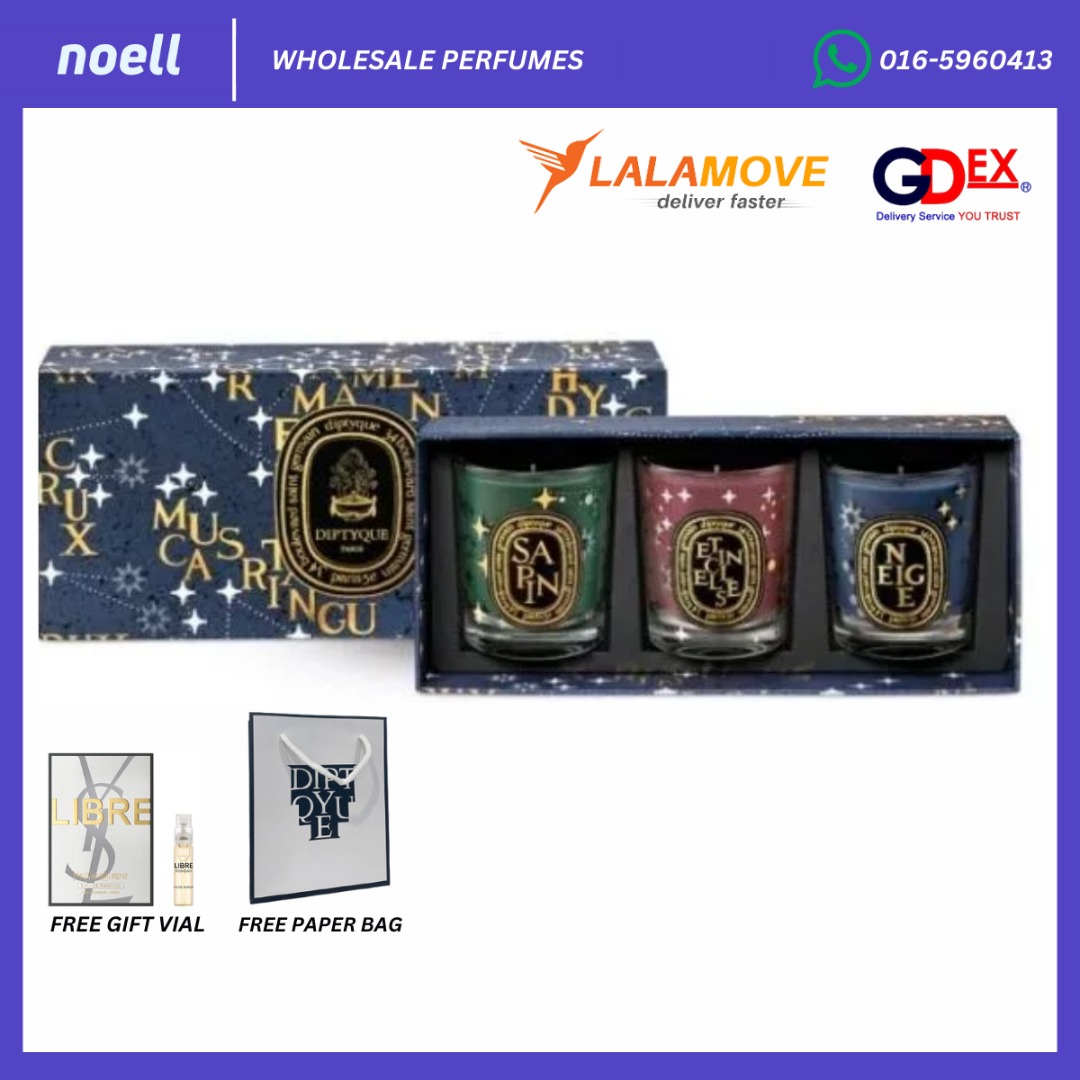 [ORIGINAL] AUTHENTIC READY STOCK DIPTYQUE CANDLE SET 3X70G (SAPIN ...