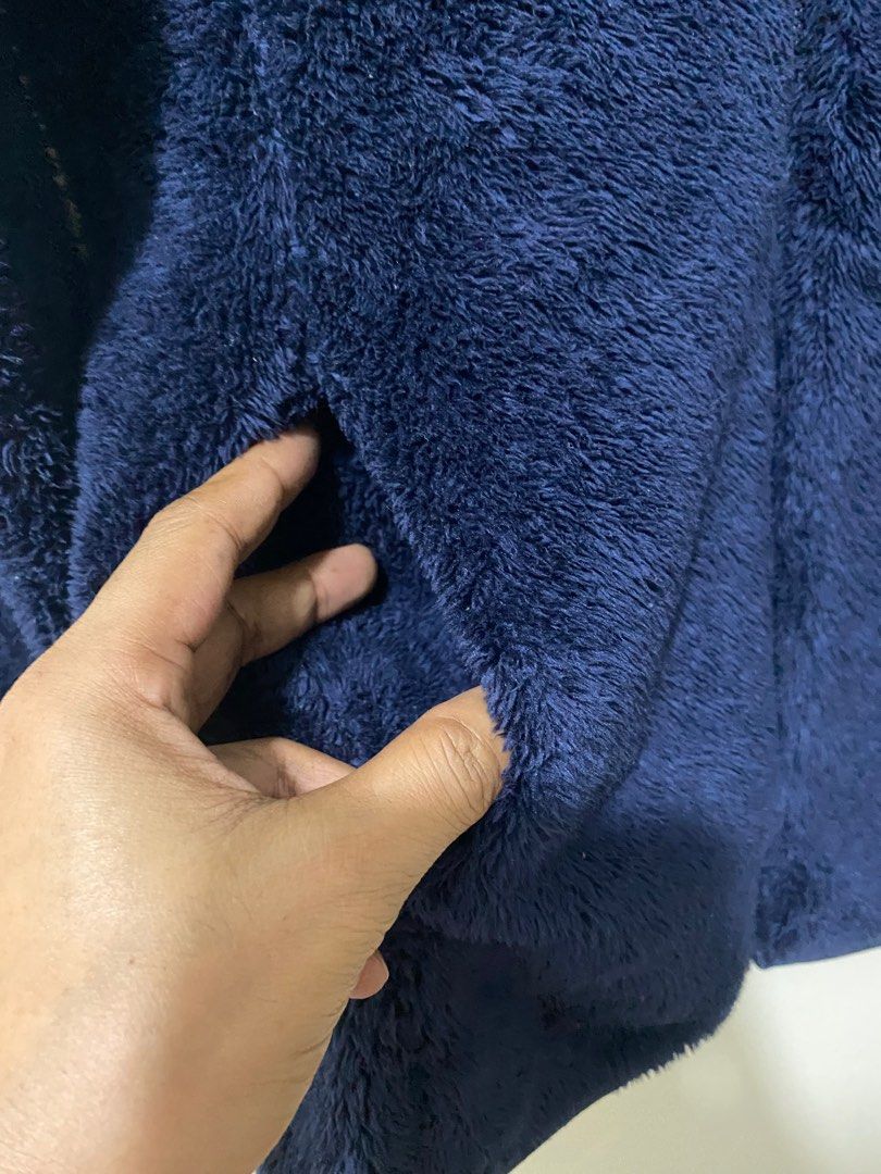 Original UNIQLO (Navy Blue) Fur Fleece Jacket, Women's Fashion, Coats ...