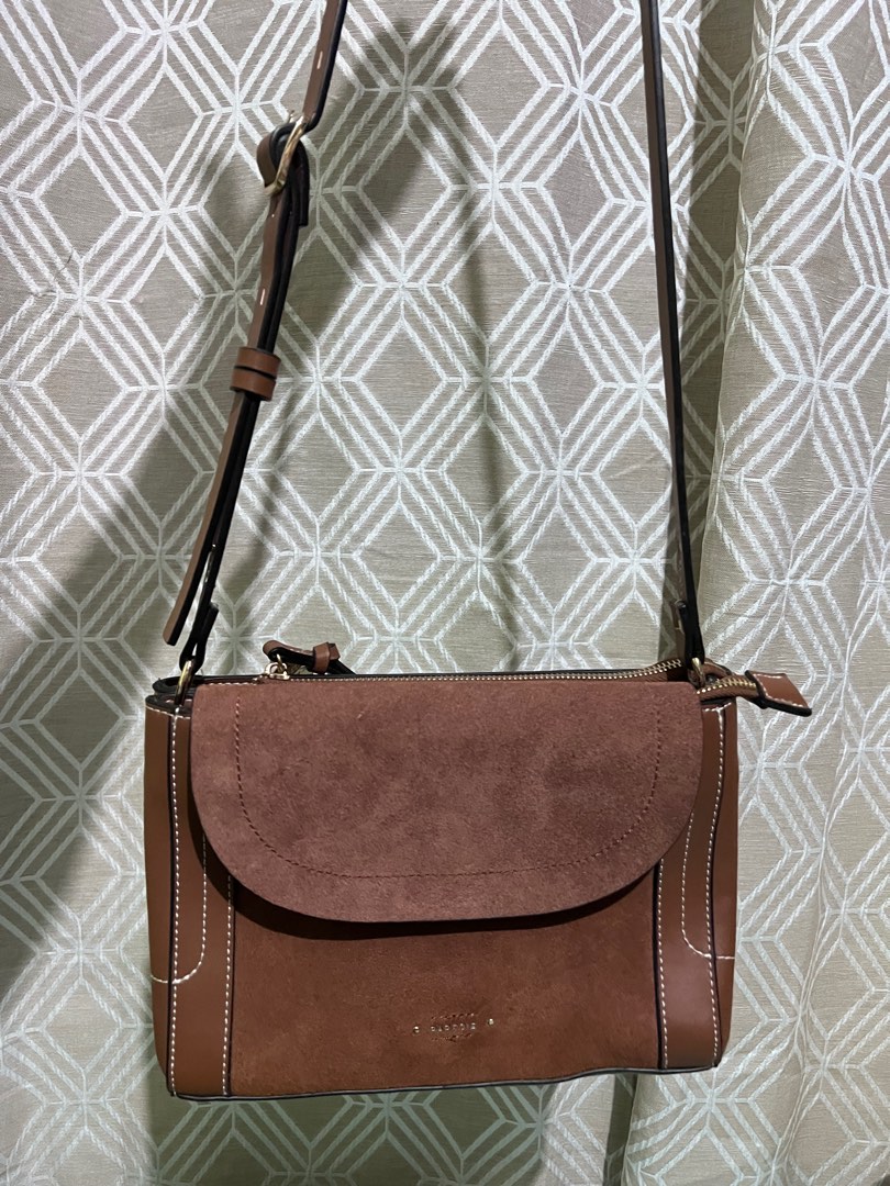 “PARFOIS” Original Brown Leather Shoulder Bag, Women's Fashion, Bags ...