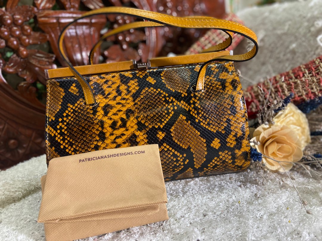 Patricia Nash Python Camellino Frame Crossbody Bag Autumn, Women's Fashion, Bags & Wallets ...