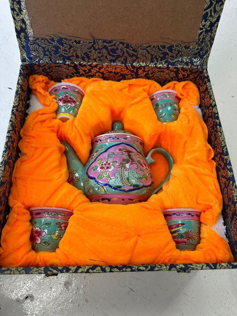 Peranakan Tea Set, Furniture & Home Living, Kitchenware & Tableware ...