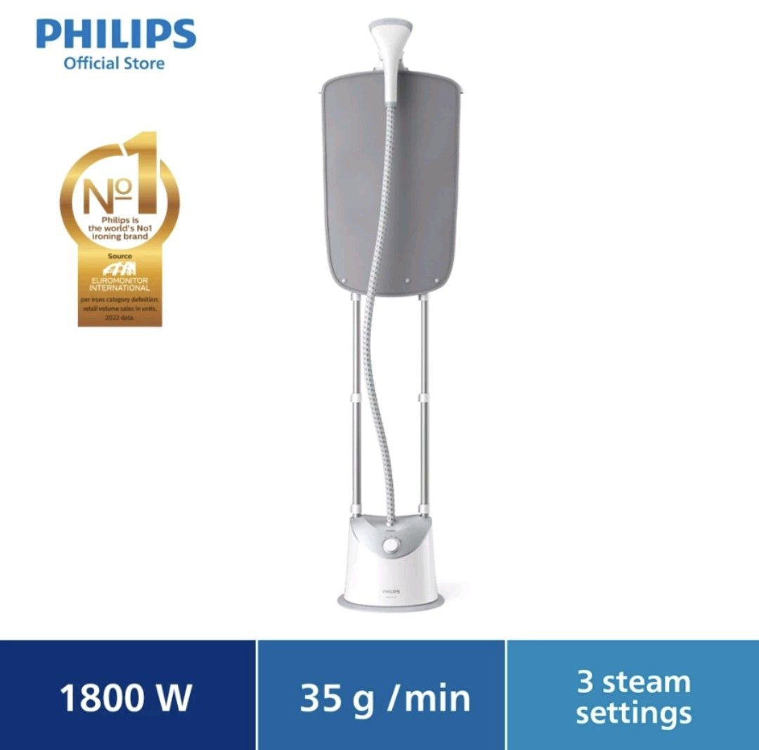 PHILIPS Easy Touch Stand Garment Steamer - GC487/86, 1800W, StyleMat ...