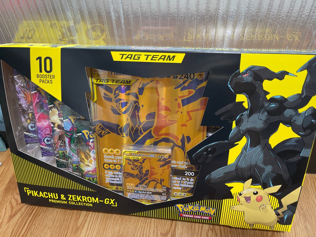 Pikarom pikachu and zekrom gx box, Hobbies & Toys, Toys & Games on Carousell