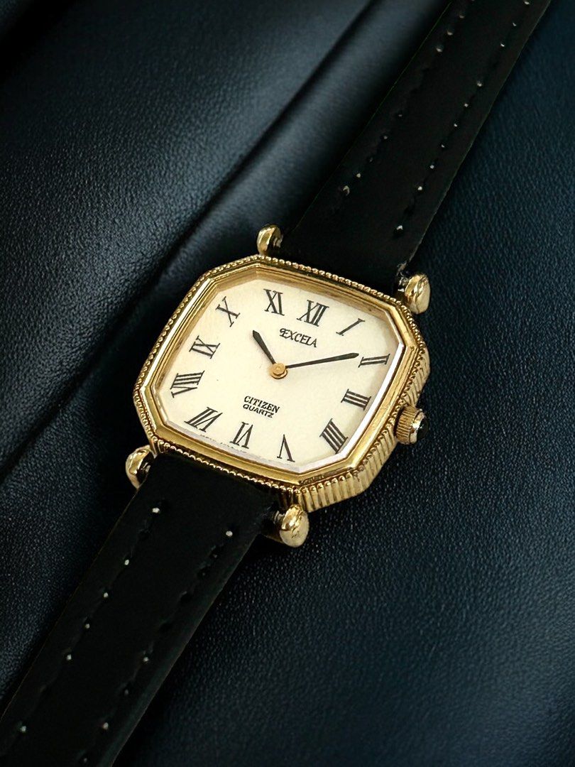 RARE Citizen Excela Tank White Roman Numeral Dial Engraved Octagonal ...