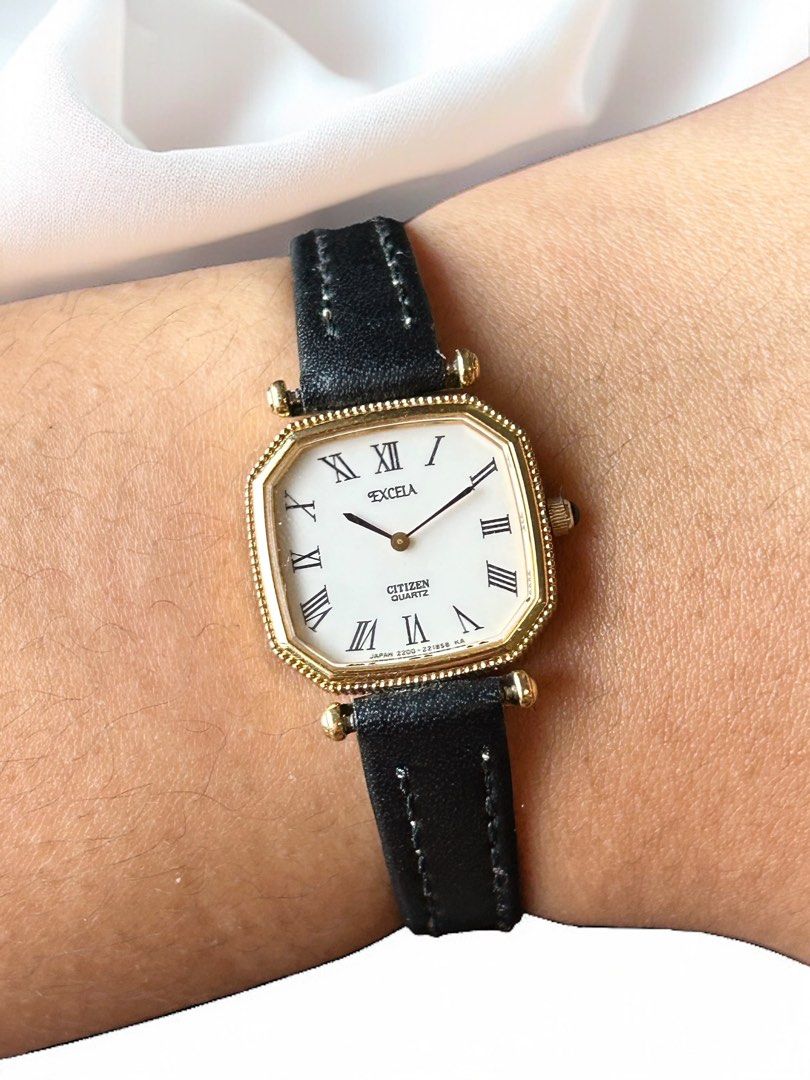 RARE Citizen Excela Tank White Roman Numeral Dial Engraved Octagonal ...