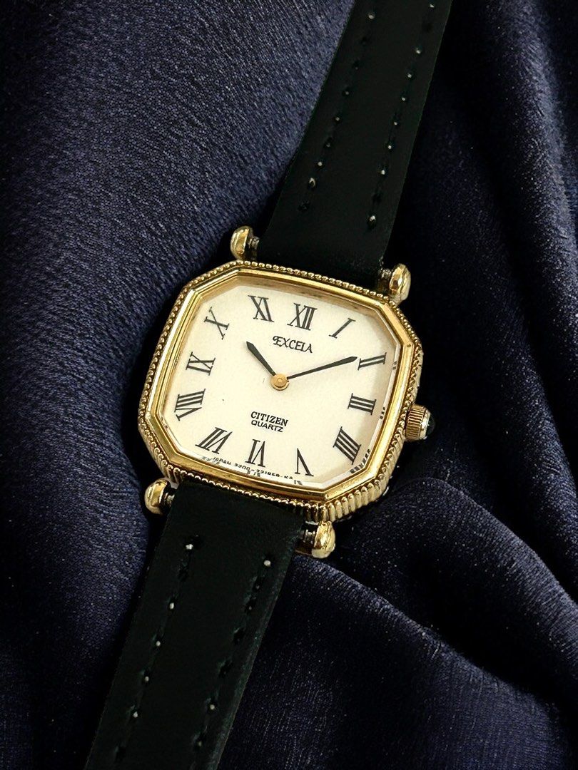 RARE Citizen Excela Tank White Roman Numeral Dial Engraved Octagonal ...