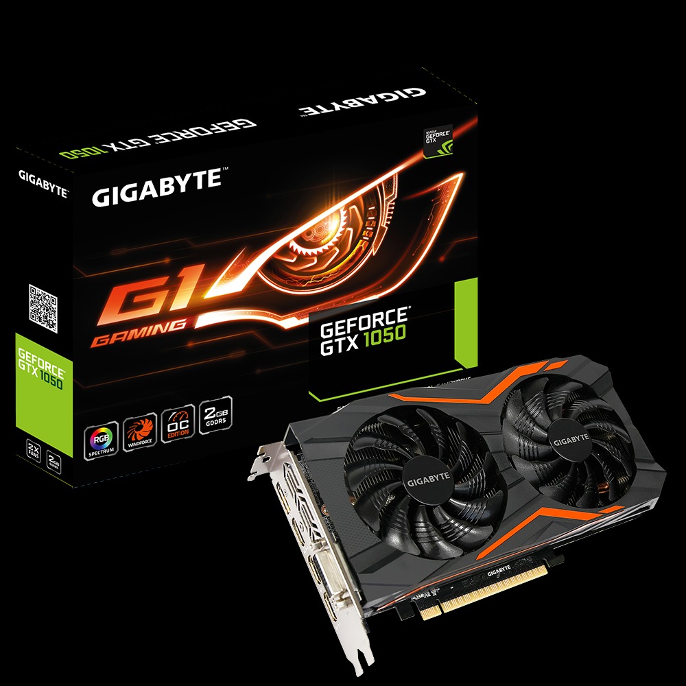 REFURBISHED GV-N1050G1-GAMING-2GD GIGABYTE GTX1050 G1 GAMING 2GB GDDR5 ...