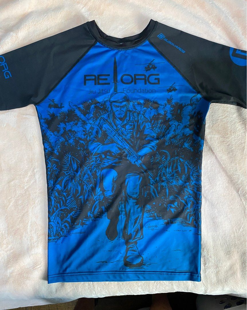 REORG Ranked Blue Rashguard and MMA Shorts, Men's Fashion, Activewear ...