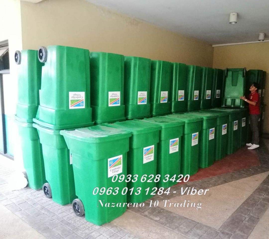 Rolling Trash Bin Wheeled Trash Bin, Furniture & Home Living, Cleaning & Homecare Supplies ...