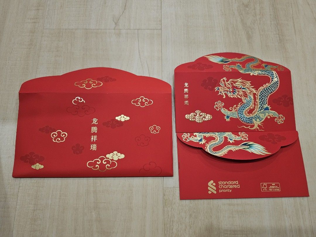 SCB CNY Priority Angpow 龙年 Red Packet 2024, Hobbies & Toys, Stationery ...