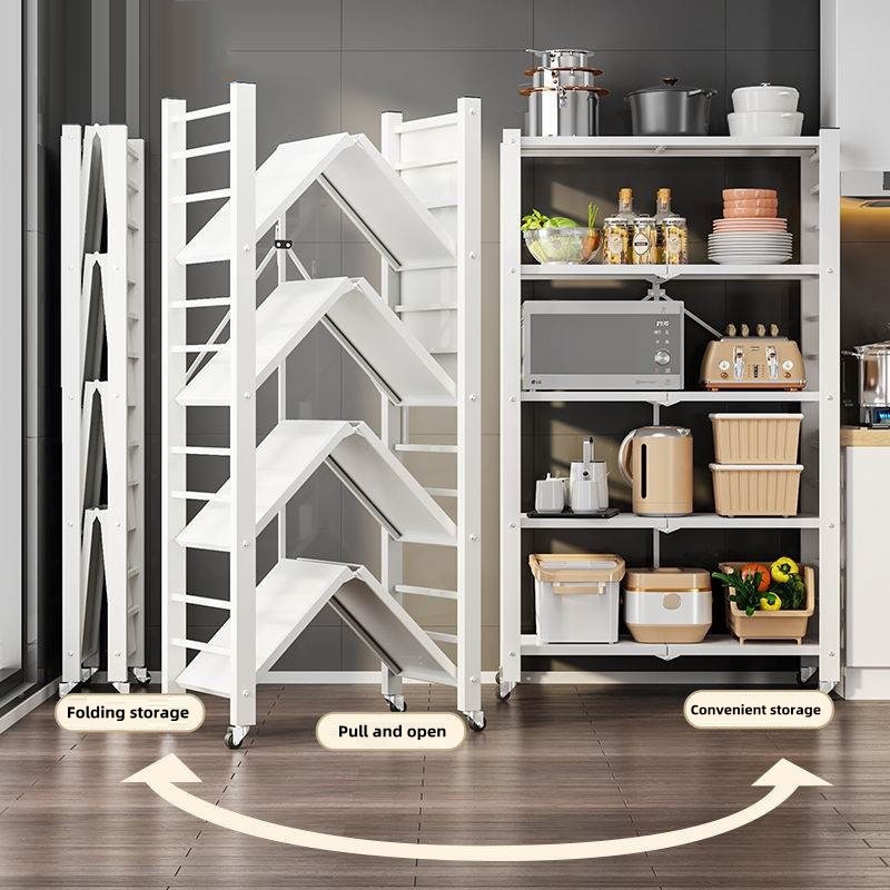 [SG STOCK] foldable kitchen storage rack 3 / 4 / 5 foldable storage ...