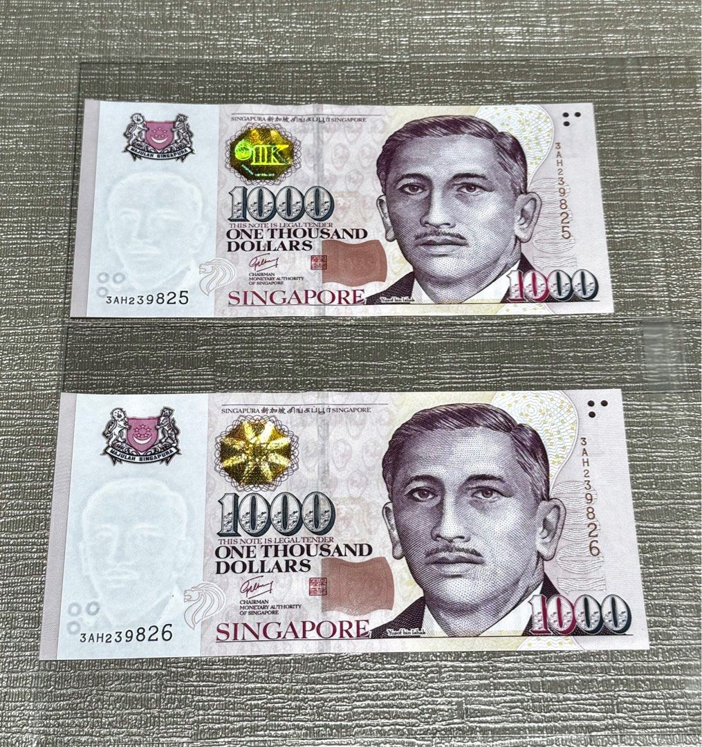 SGP $1,000 Portrait Note x 2, Hobbies & Toys, Memorabilia ...