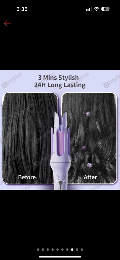Simplus Automatic Curler, Beauty & Personal Care, Hair on Carousell