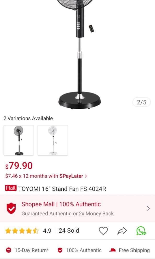 Toyomi Standing Fan With remote, Furniture & Home Living, Lighting ...