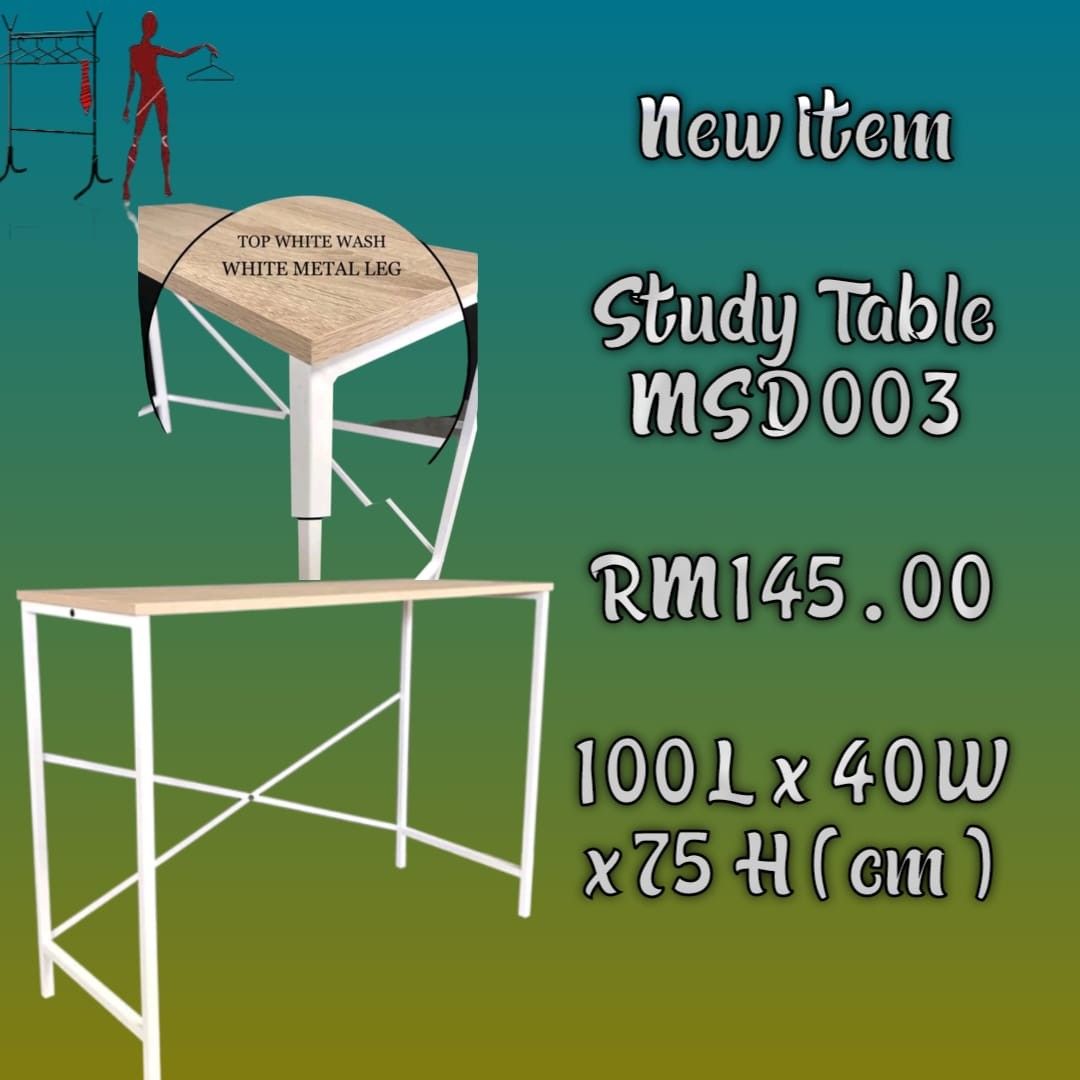 Study Table MSD003 ( New ), Furniture & Home Living, Furniture, Tables ...