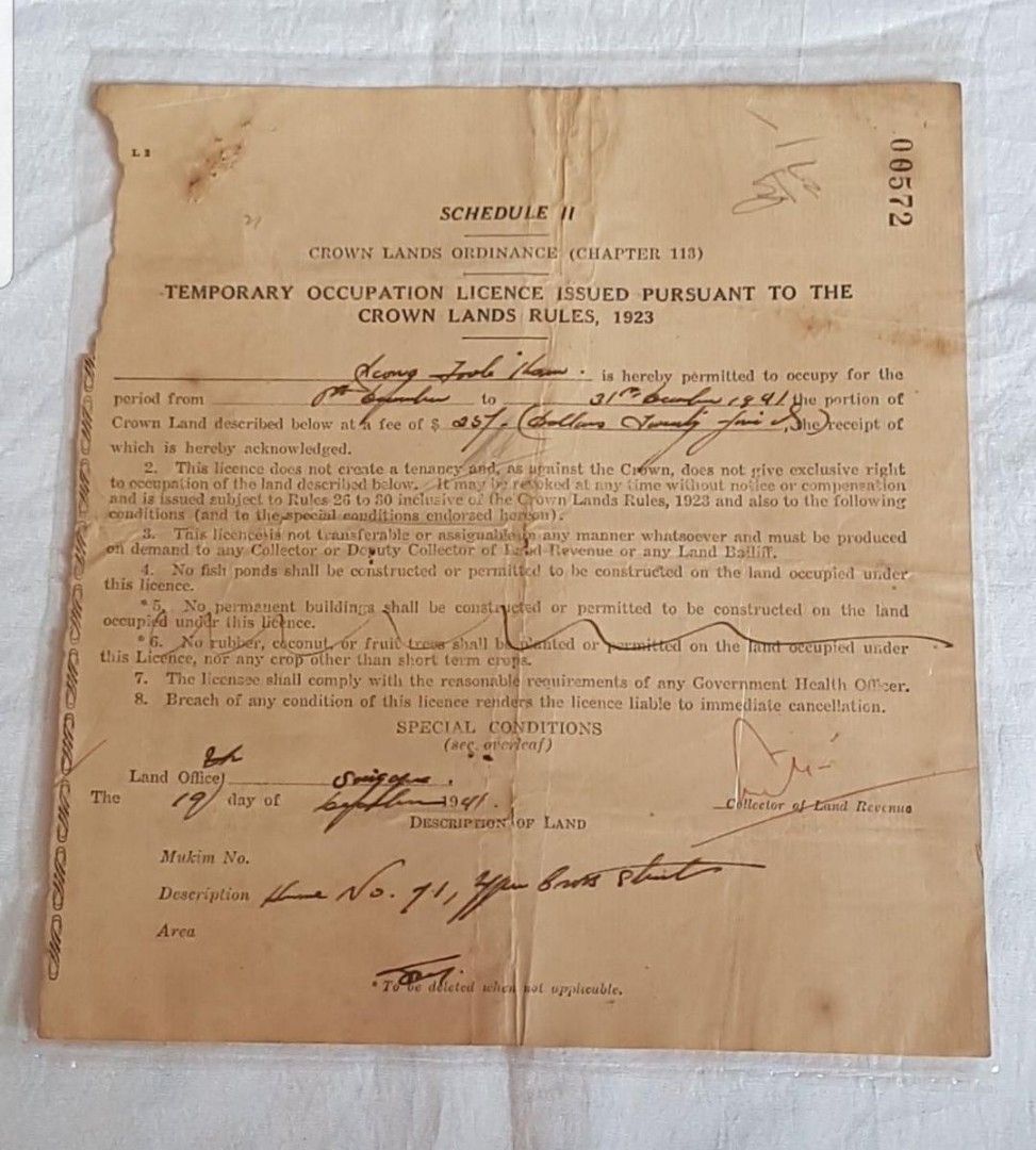 Temporary Occupation Licence Issued Pursuant To The Crown Lands 1941 ...