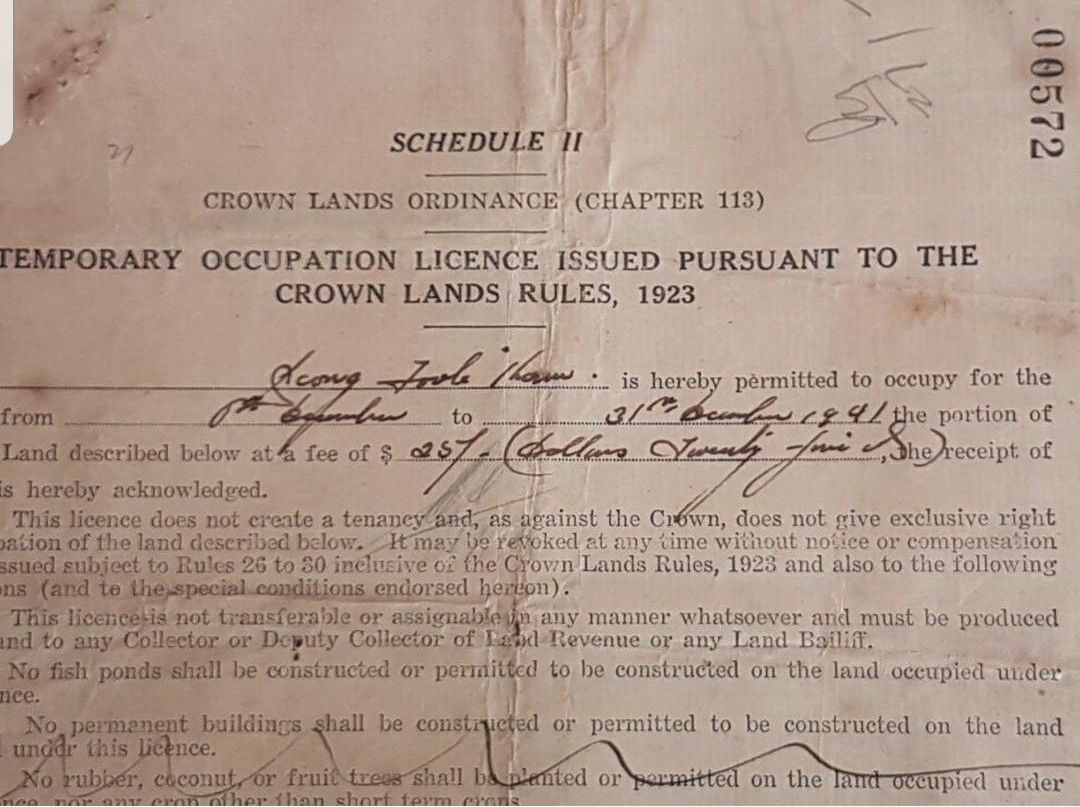 Temporary Occupation Licence Issued Pursuant To The Crown Lands 1941 ...