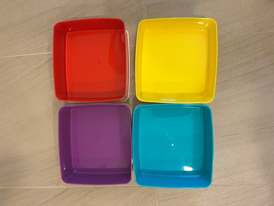 Tupperware Large Square-A-Way Containers (620 ml), Furniture & Home ...